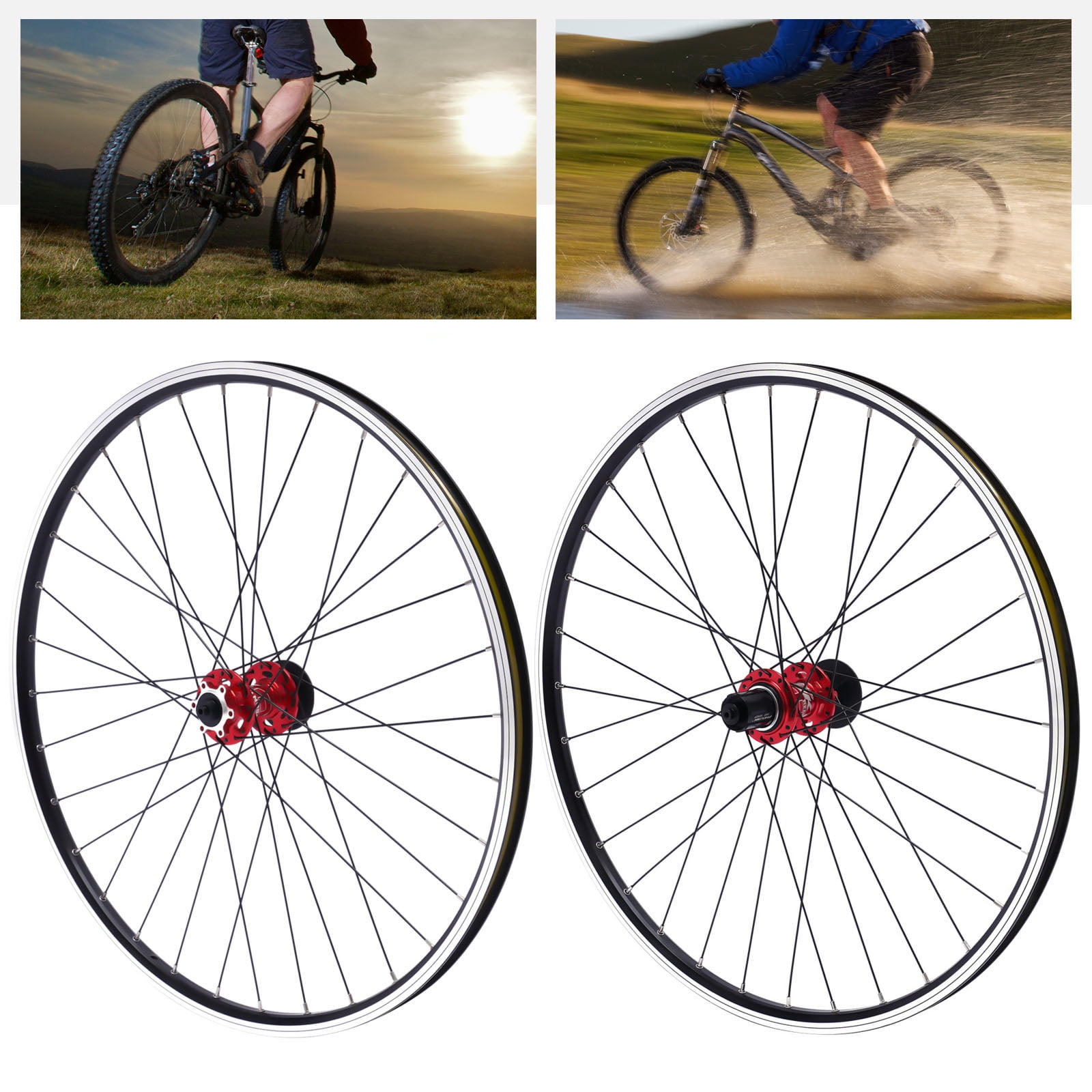TOOL1SHOoo Mountain Bike Wheelset 69.9cm/27.5Inch, Aluminum Alloy Rim ...