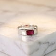 8x6 mm Bold Ruby Signet Ring | Sterling Silver Emerald Cut Red Gemstone ...