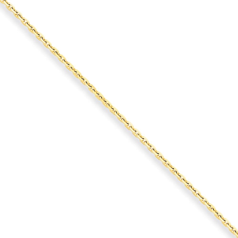 Primal Gold 10 Karat Yellow Gold 1.3mm Solid Diamond-cut Cable Chain ...