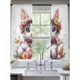 Easter Cat Semi Sheer Curtains 63 Inch Length 2 Panels Set, Cute Spring ...