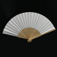 36 Pack Hand Held Fans White Paper Fan Bamboo Folding Fans Handheld ...