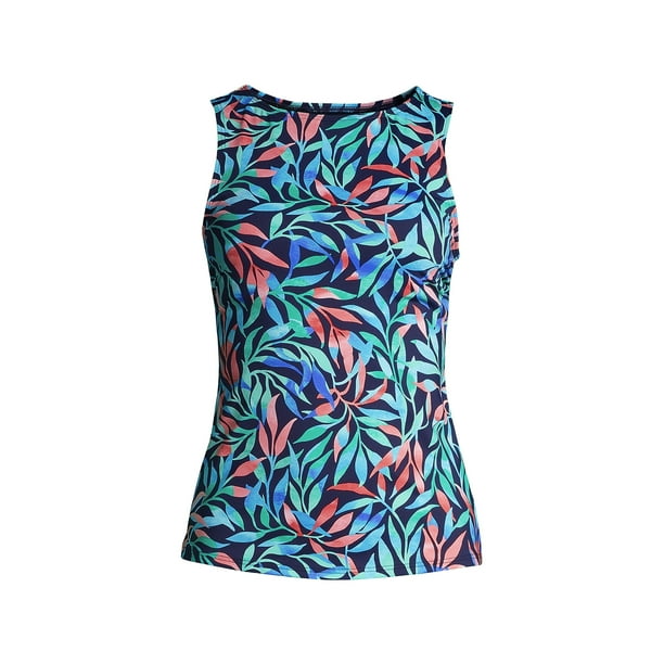 Lands' End Women's Petite Chlorine Resistant High Neck UPF 50 Sun ...