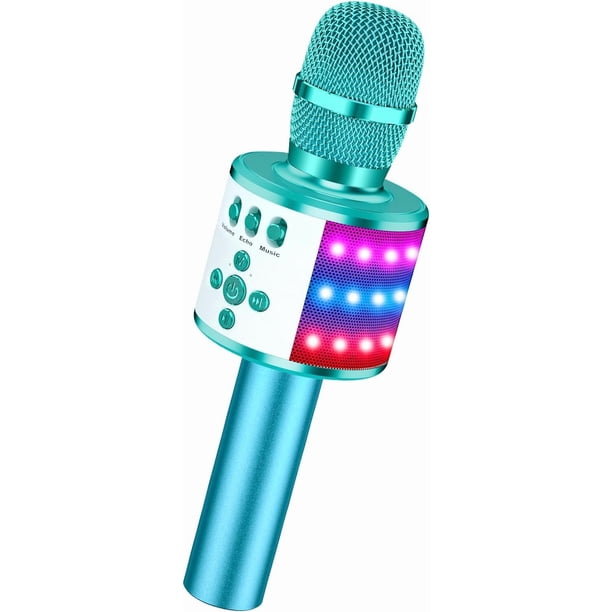 Micrófono de karaoke BONAOK con luces LED inalámbricas Bluetooth Q78 ...