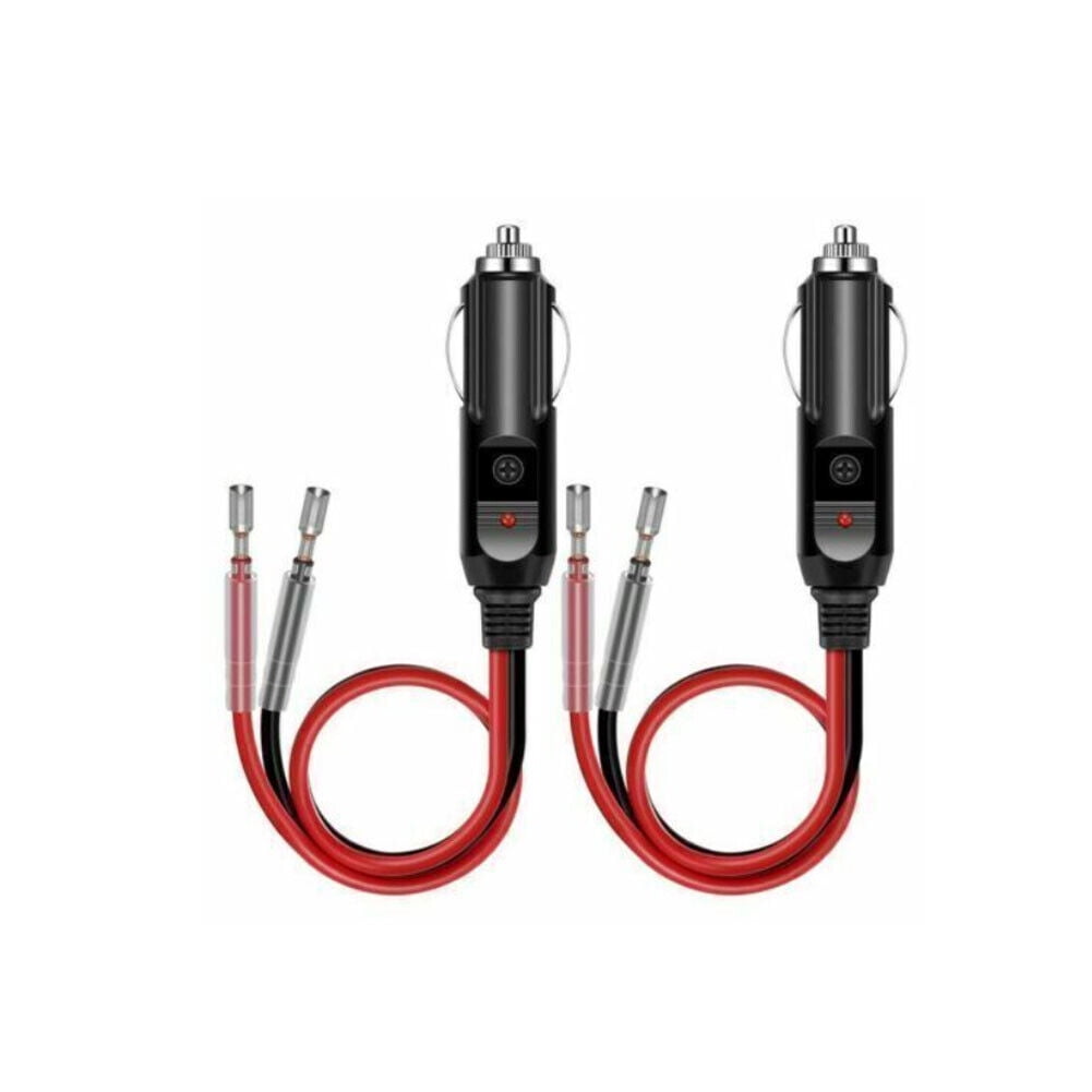 US 1-2 Pc 12V Extension Cord Cigarette Fused Lighter Male Plug Leads ...