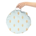 Autumn Round Floor Cushion with Handle, Earthy Tones Repeating Dry Oak ...