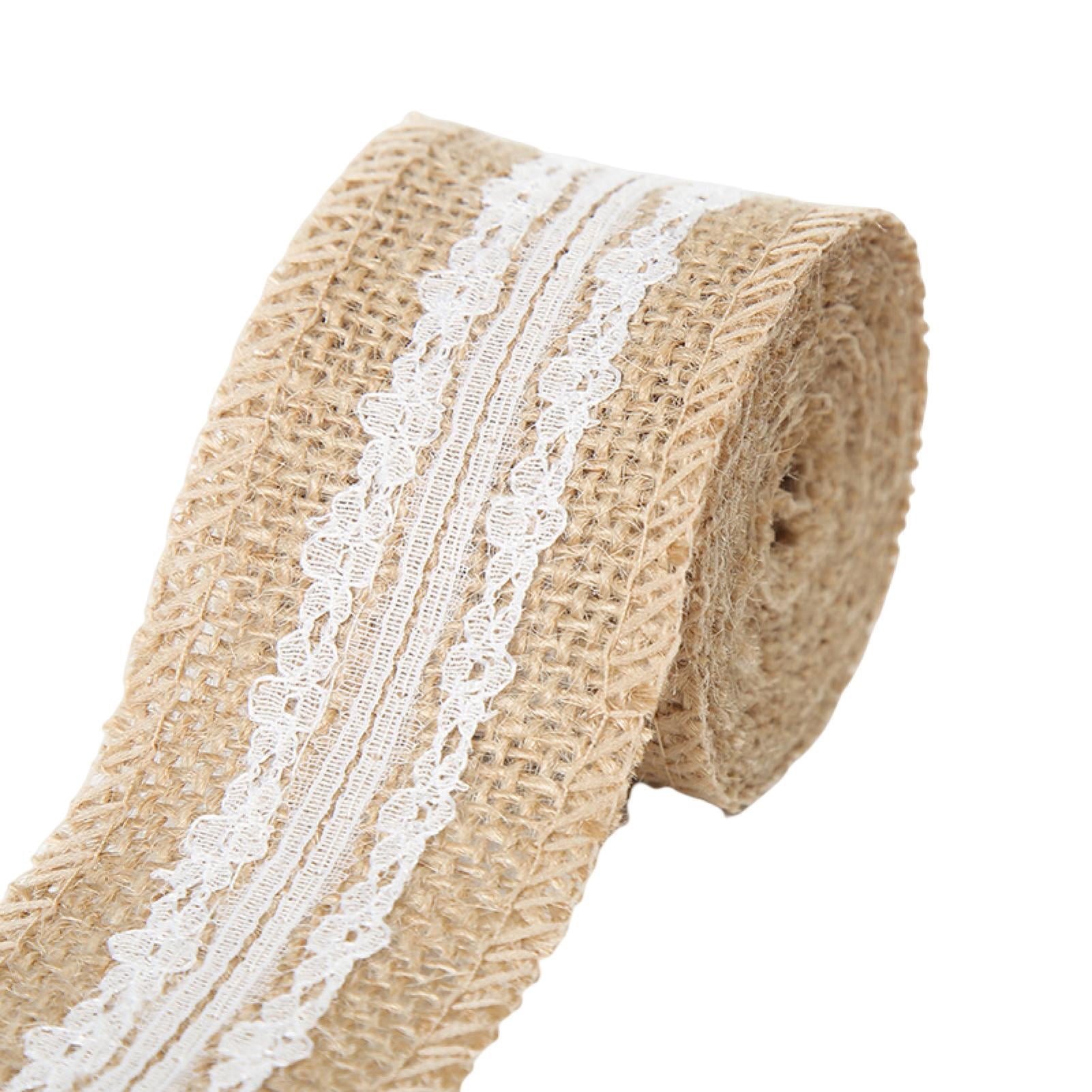 FaLX Handmade Retro - Clear Texture Burlap Lace Roll - Natural White ...