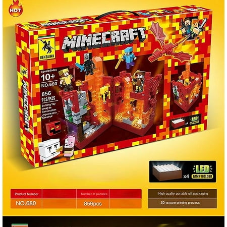 Zoreya Minecraft Lava Cave Minecraft Building Blocks Toy For Kids ...