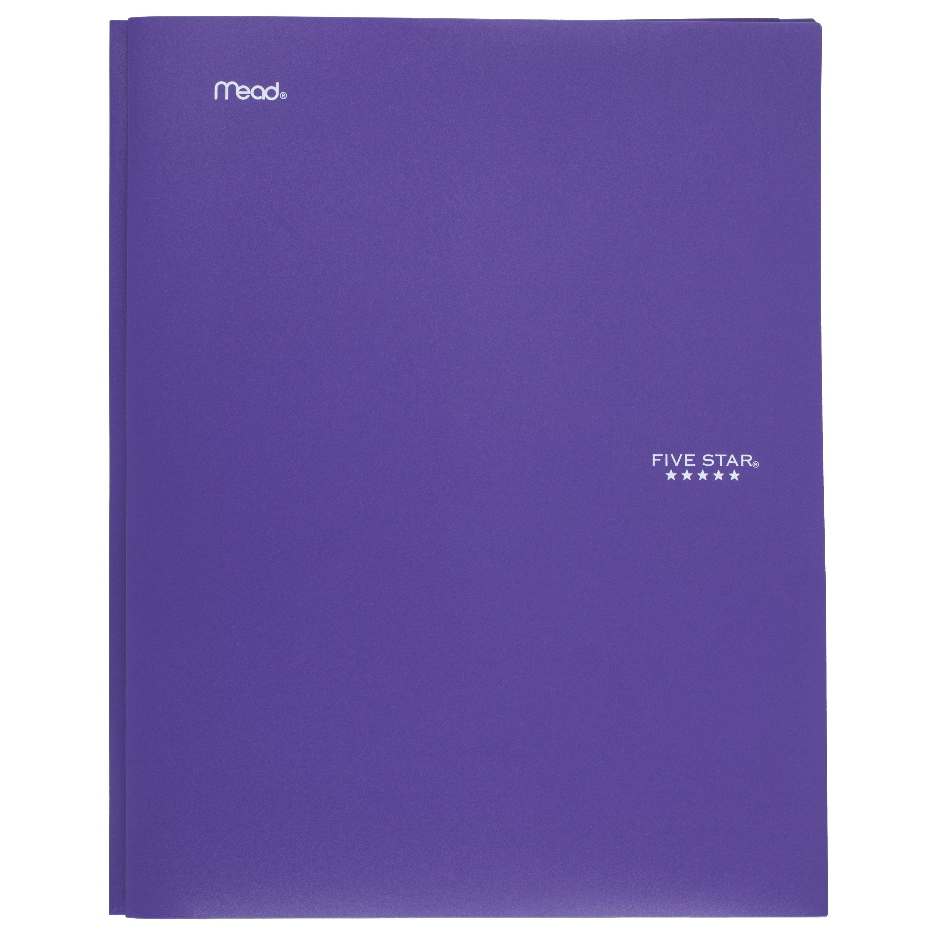 Five Star Stay-Put Pocket & Prong Folder, Royal Purple (34187 ...