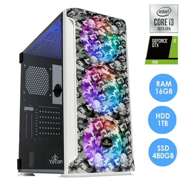 PC gamer i3 10100f Intel SSD 480GB Disco duro 1TB 16GB RAM Nvidia GTX 1650 80+ | Bodega Aurrera ...