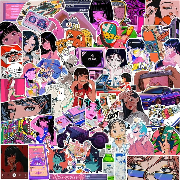 50pcs Cool Anime Girls Stickers For Teens, Trendy Japanese Girls ...