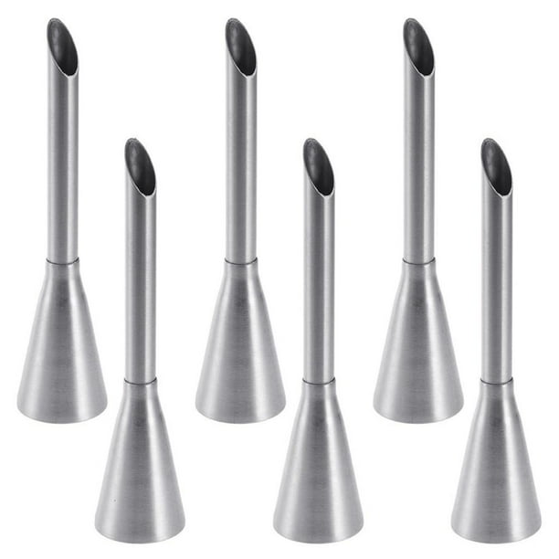 Shengyu 6Pcs Cream Icing Piping Nozzle Tips Stainless Steel Long Puff ...