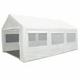 King Canopy 10' x 20' Carport Canopy Sidewall Kit w/ Bug Screen Windows ...