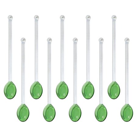 10pcs Borosilicate Glass Teaspoons Espresso Stirrers Long Handle Spoon ...