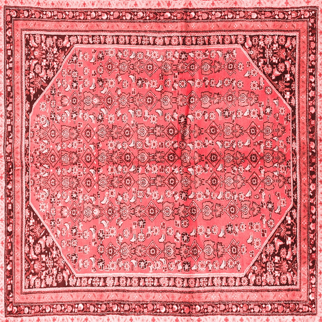 Ahgly Company Indoor Square Persian Red Traditional Area Rugs, 6 ...