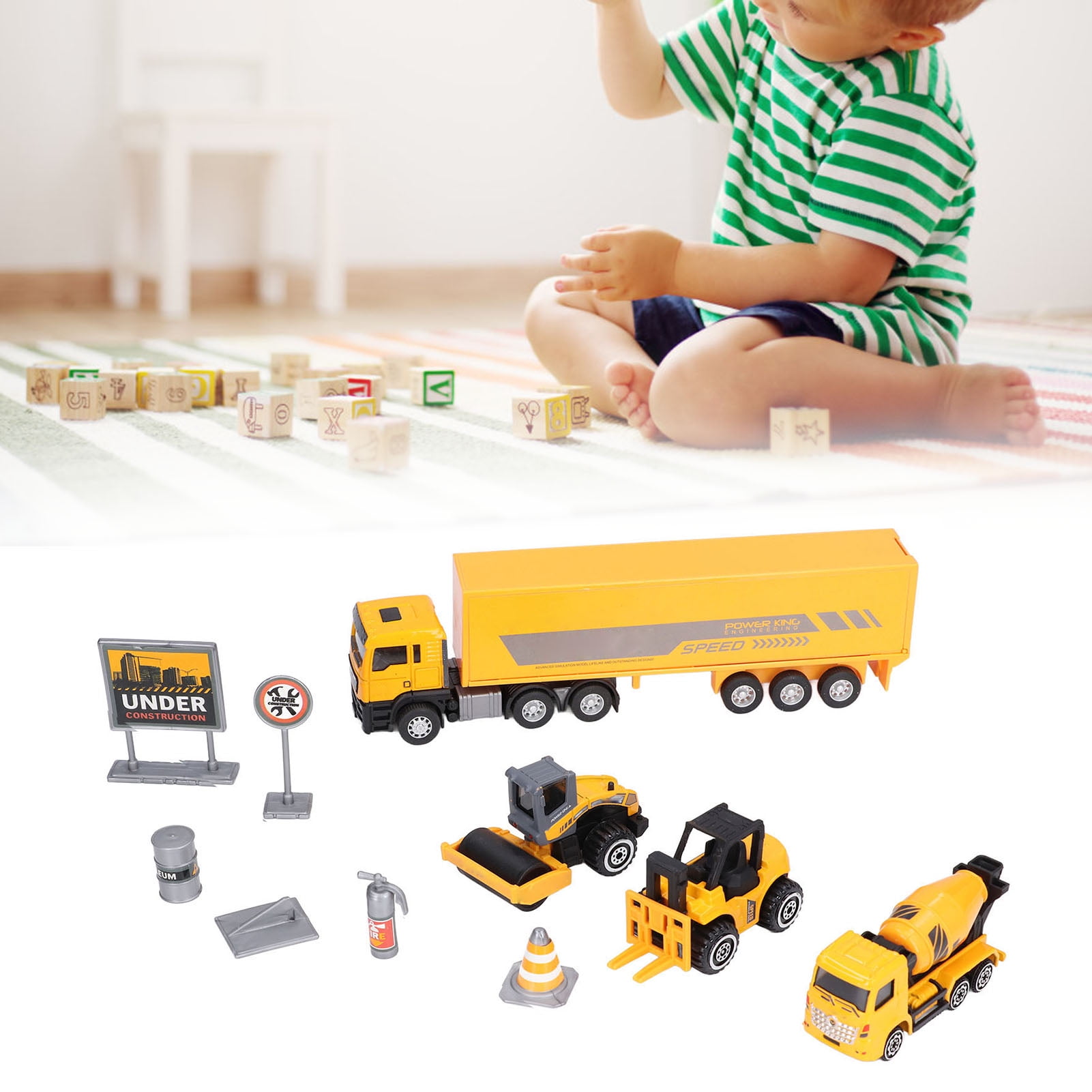 Engineering Cars Toys Set, 1:58 Construction Vehicles Toy Set Kids With ...