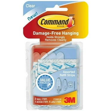 Command Clear Hooks, Medium, 6 Hooks, 12 Strips/Pack - Walmart.com