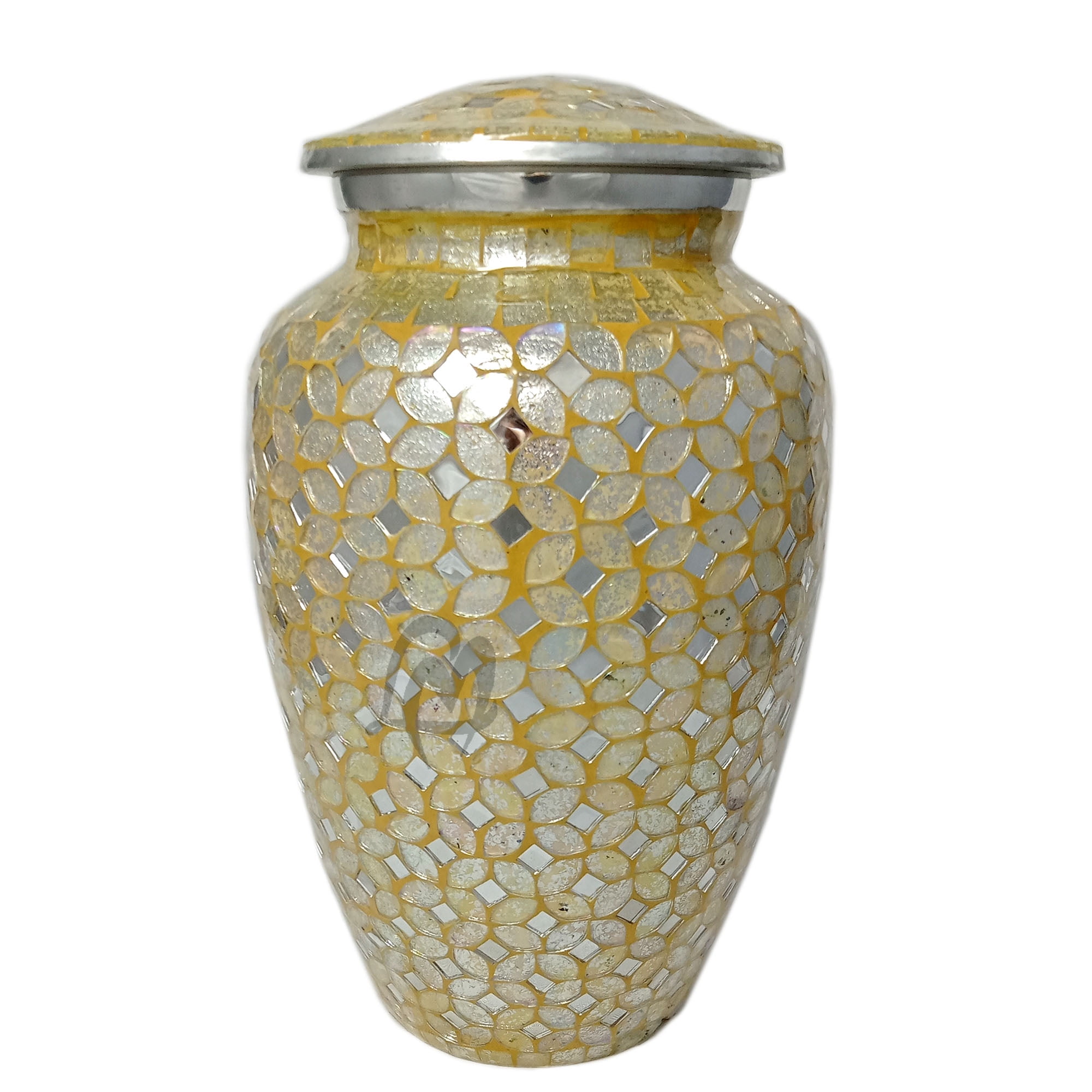 Mirror Mosaic Glass Cremation Urn - Large Adult Size Burial Urn - Hand ...