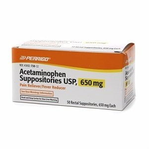 Perrigo Acetaminophen Pain Reliever & Fever Reducer Suppositories USP ...