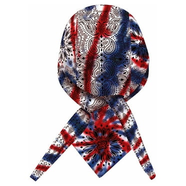 American Flag Headwrap Patriotic Doo Rag Red White and Blue (Amer ...