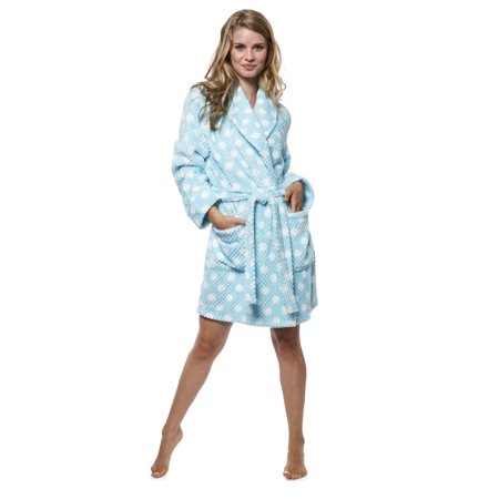 Cozy & Curious Women's The Polka Dot Aqua Robe | Walmart Canada