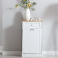 Gitua Tilt Out Trash Cabinet, Freestanding Wooden Kitchen Trash ...