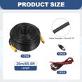 Backup Camera RCA Video Cable, 65.6FT/20M Copper Core Audio Video Cord ...