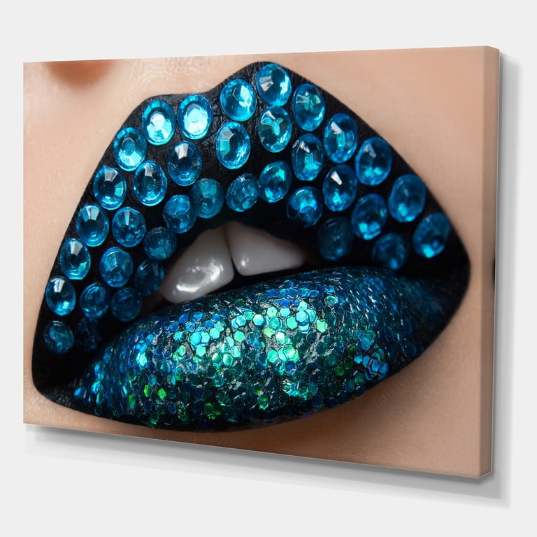Blue Glitter Lips