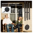 45" Wind Chimes Outdoor Deep Tone - 6 Aluminum Tubes, Dark Grey Patio ...