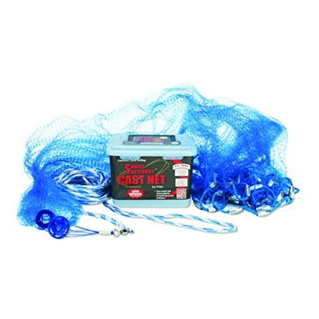 Fitec SS100-L Super Spreader Cast Net Blue 5 Radius 3/8 mesh 1 Lb Lead ...
