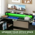 Uforic L-Shaped Desk with USB Ports & LED Light, Modern Computer Desk ...