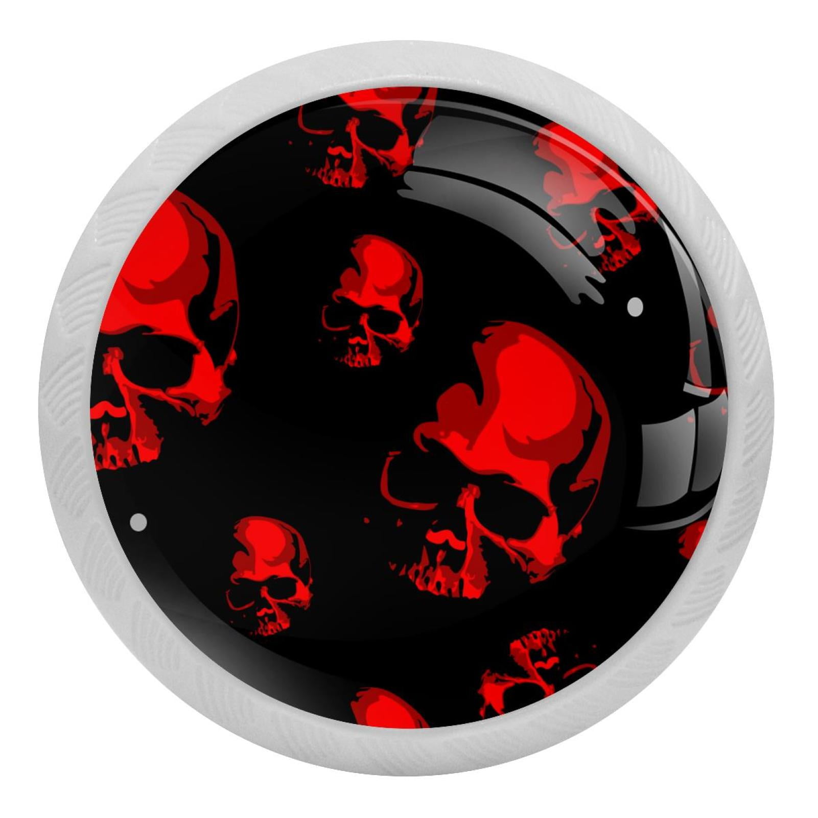 4PCS Round Skull Cabinet Fluorescence Knob Glowing in the Dark ...