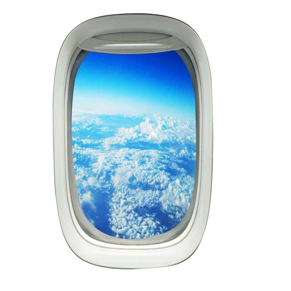 VWAQ Airplane Window Decal Cloud View Peel and Stick Aviation Wall Art ...