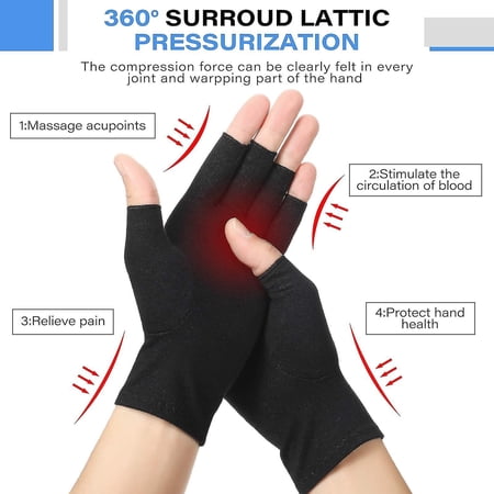 Arthritis Compression Gloves Fingerless Gloves Anti-arthritis Gloves ...