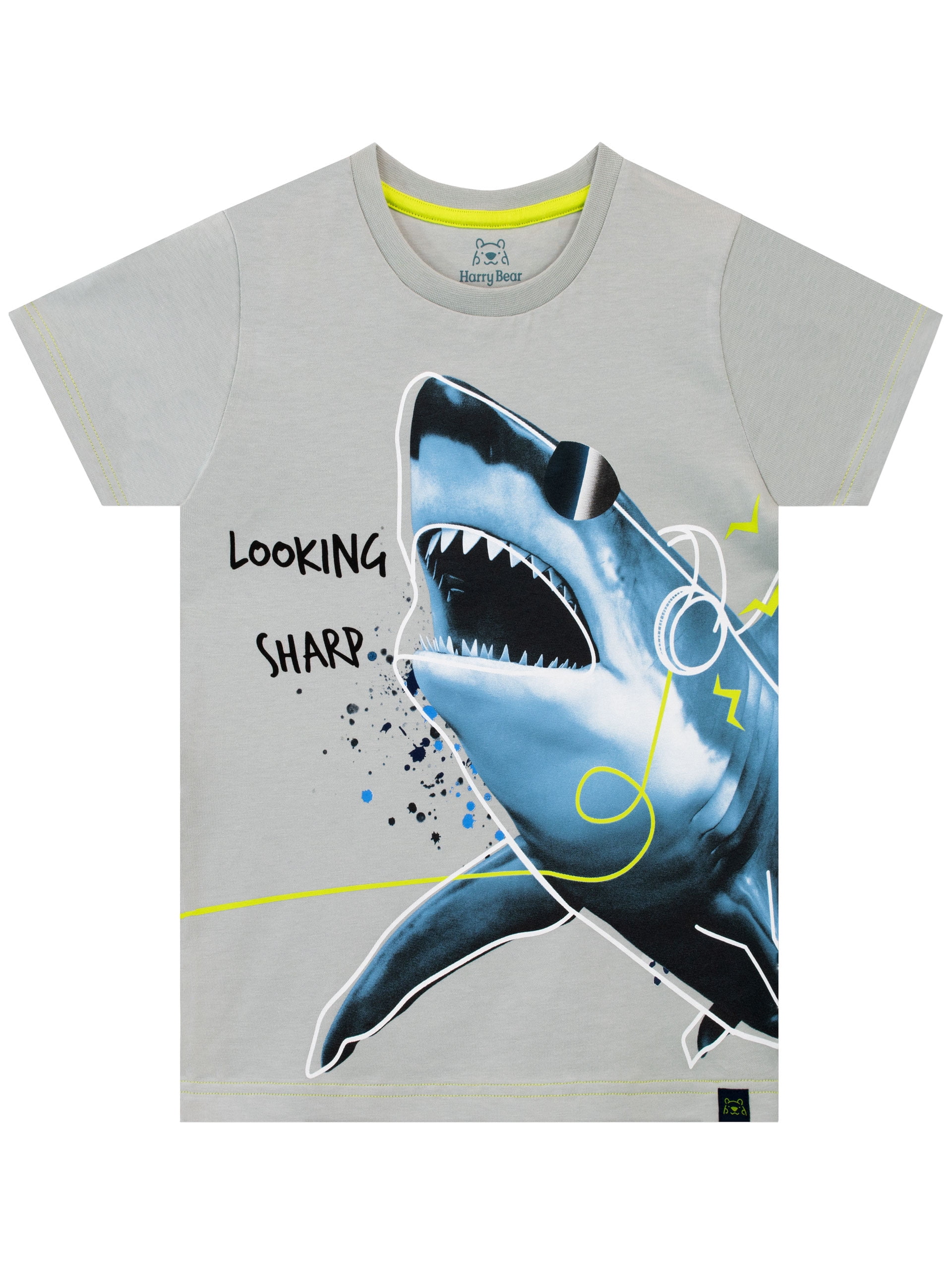 Harry Bear Boys Shark Looking Sharp Short Sleeve T-Shirt Sizes 7-14 ...
