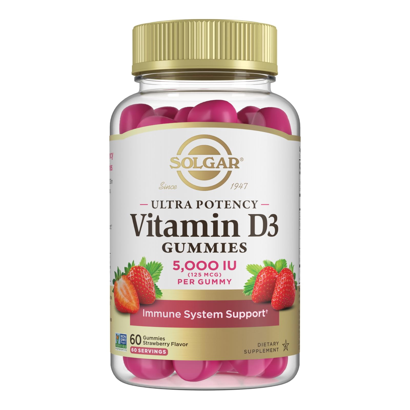 Gomitas de vitamina D3 Solgar de 5000 UI de ultra potencia para adultos ...