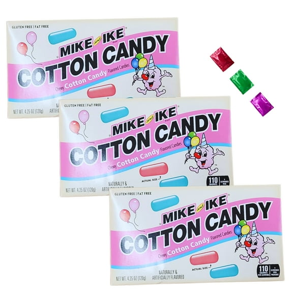 MIKE AND IKE Cotton Candy Chewy Candy, Pink and Blue, 4.25 oz Theater ...