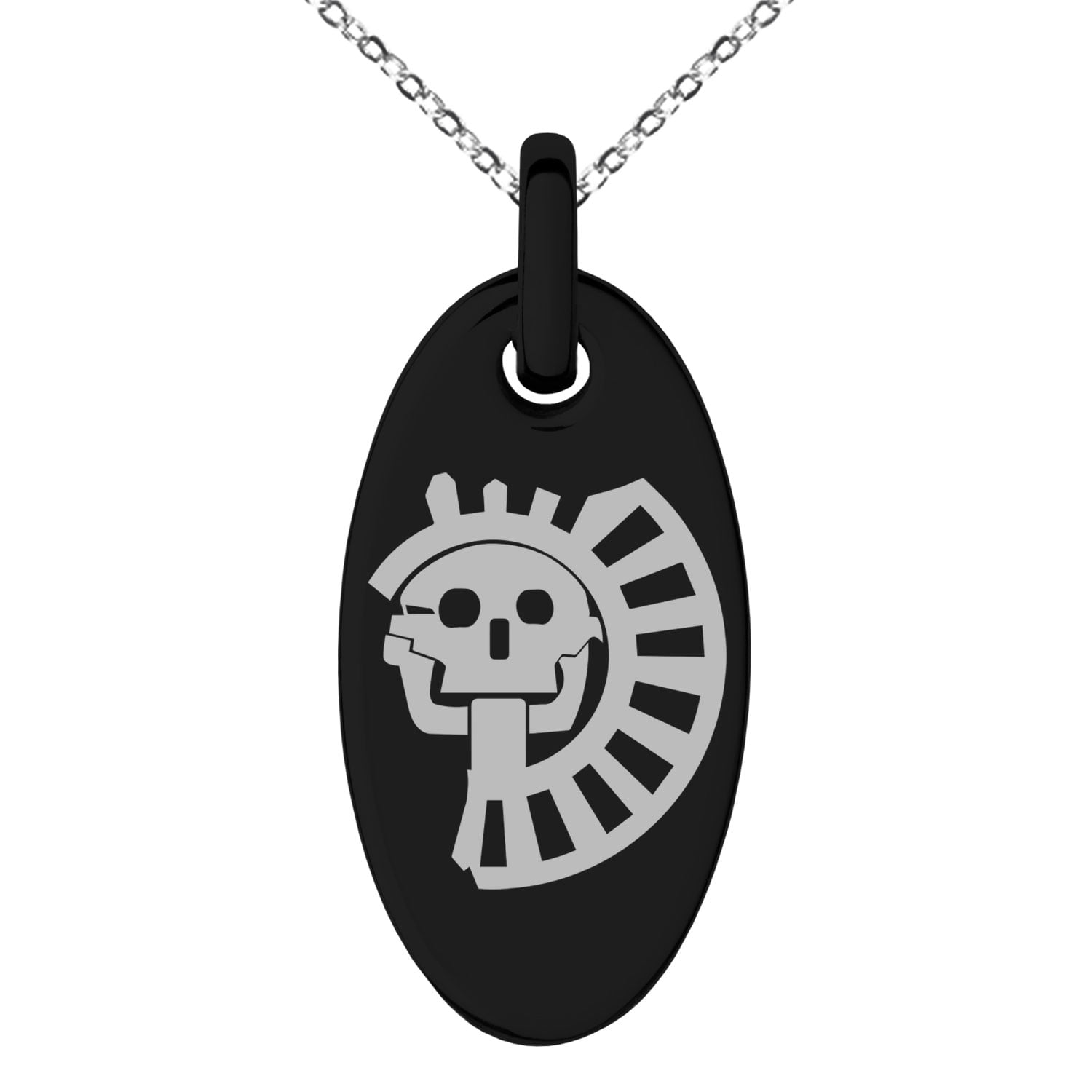 Stainless Steel Aztec Chief Tribe Rune Engraved Small Oval Charm ...
