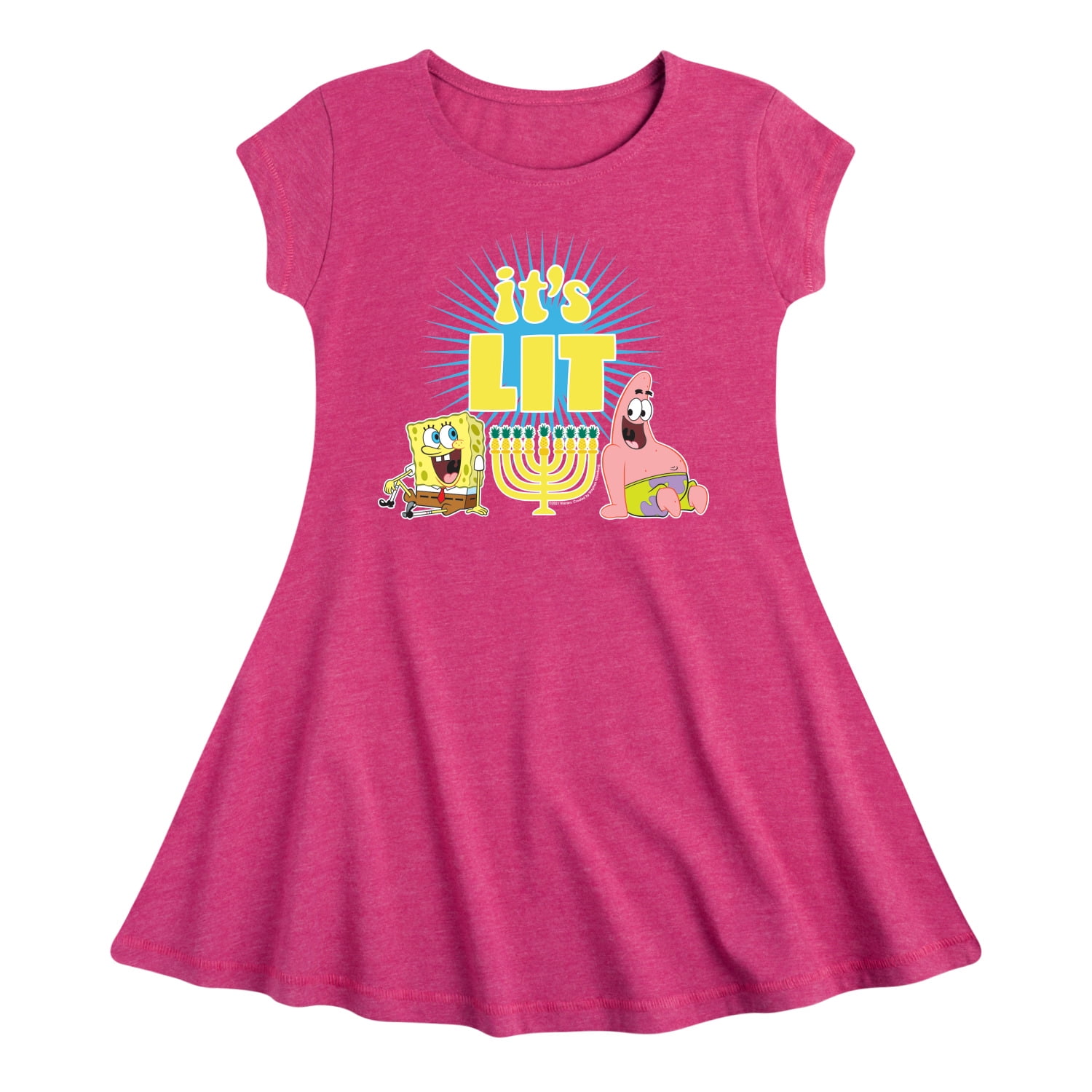 SpongeBob SquarePants - It's Lit Hanukkah - Toddler And Youth Girls Fit ...
