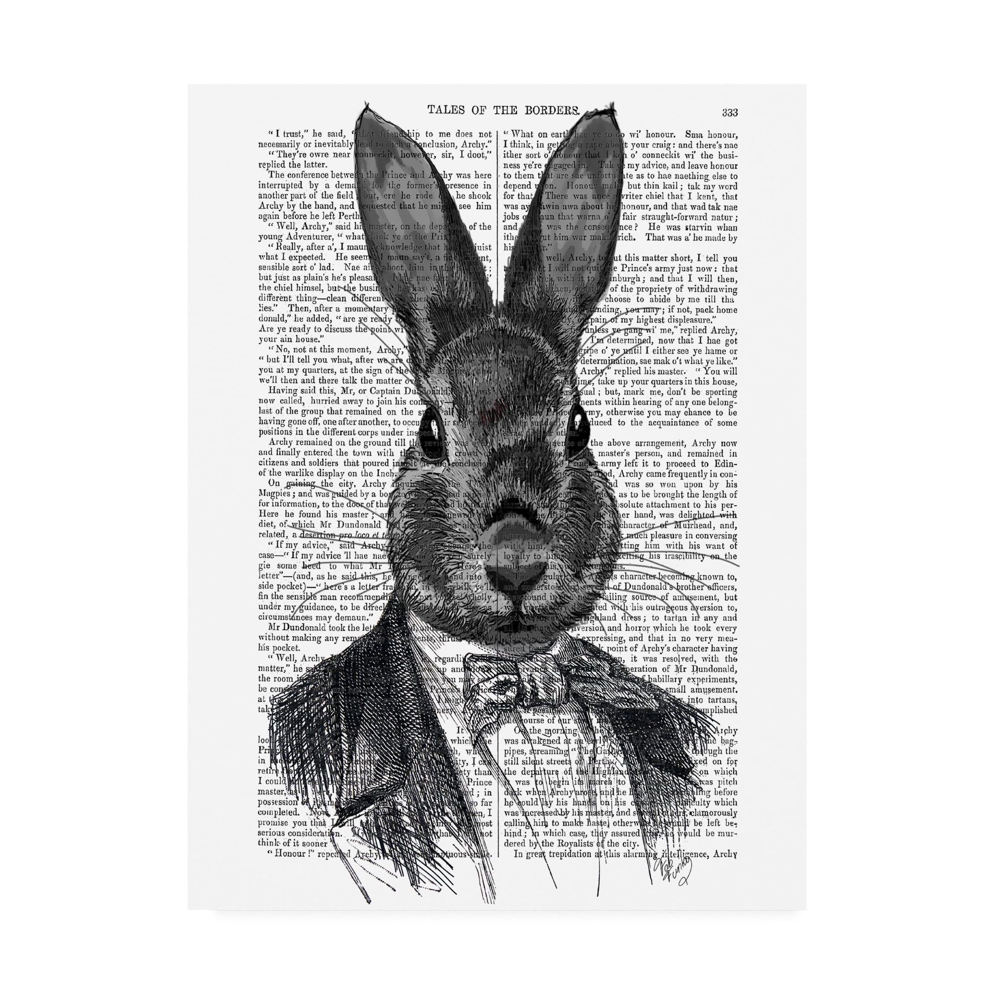 Trademark Fine Art 'Rabbit In Suit, Portrait' Canvas Art by Fab Funky ...