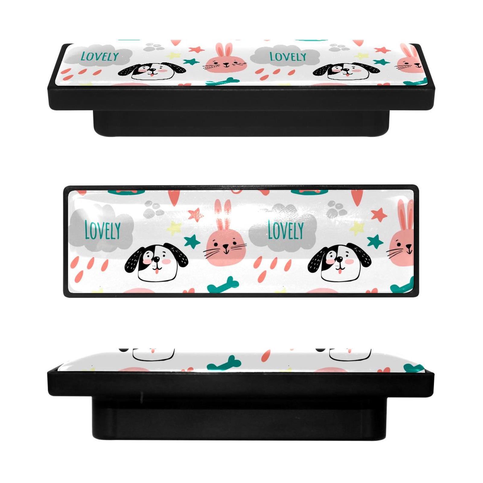 4 Pcs Rectangle Cabinet Handle Cupboard Knob Drawer Pulls Handle Doodle ...