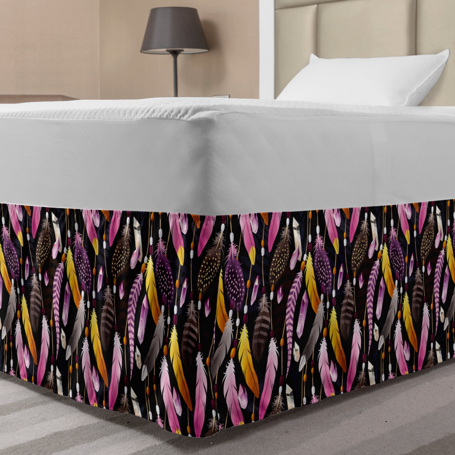 Feather Bed Skirt, Various Bohemian Style Elements Illustration Fantasy ...