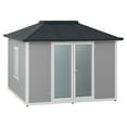 Sunjoy Office Shed for Outdoor, 10'x12.6' She Shed, Backyard Office ...