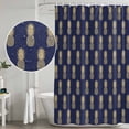 Pineapple Art Bathroom Shower Curtains with Hooks, Vintage Fruit Yellow ...
