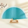Plain Wooden Folding Fan Women's Simple Classical Solid Color Folding ...