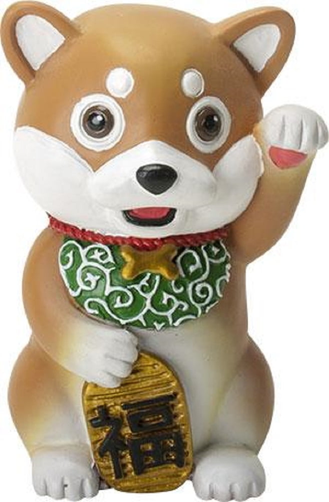 Maneki Shiba Inu Dog Figurine Japanese Statuette Good Luck Year of the ...
