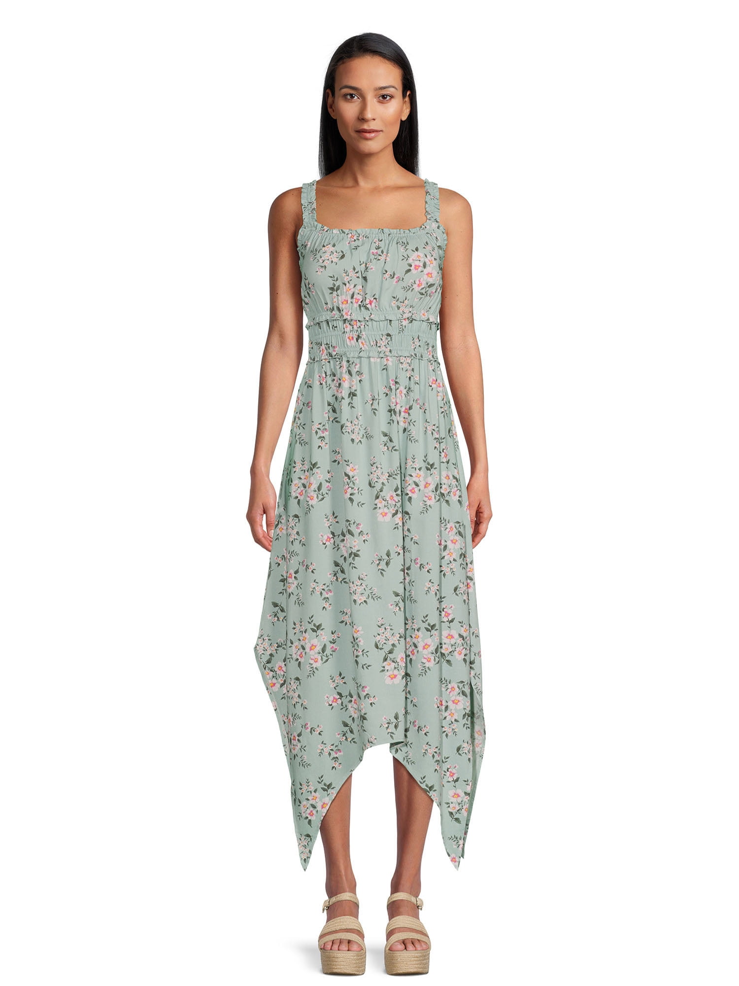 No Boundaries Juniors Sleeveless Hanky Hem Dress - Walmart.com