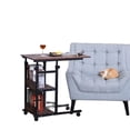 Golyzmt 3-Tier C-Shaped Adjustable Overbed Table with Wheels, Mobile ...