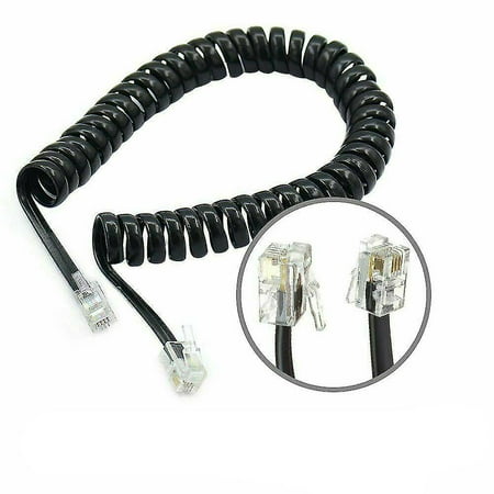 7ft Telephone Handset Receiver Cord Phone Curly Coil Cable 4p4c Rj22 ...