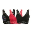 Rhonda Shear Pin Up Lace Overlay Bra 3-pack_567051_Floral_482 - Walmart.com