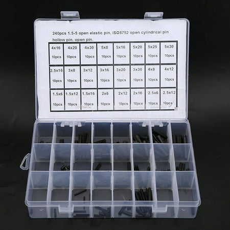 Elastic Cylindrical Pin, Cylindrical Cotter Pin Hollow 240pcs 1.5-5 ...